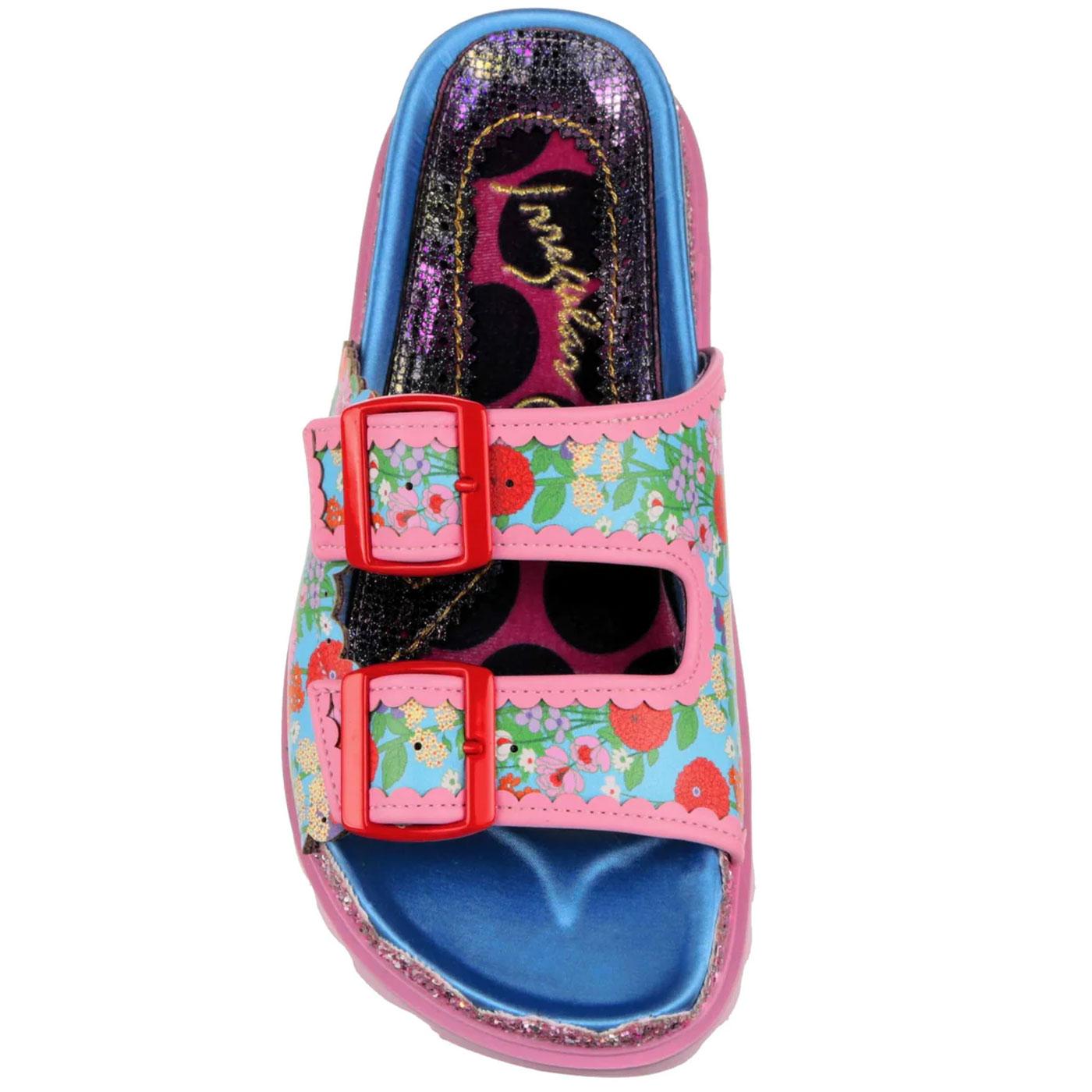 Irregular Choice Garden Gander Floral Slider Sandals in Pink