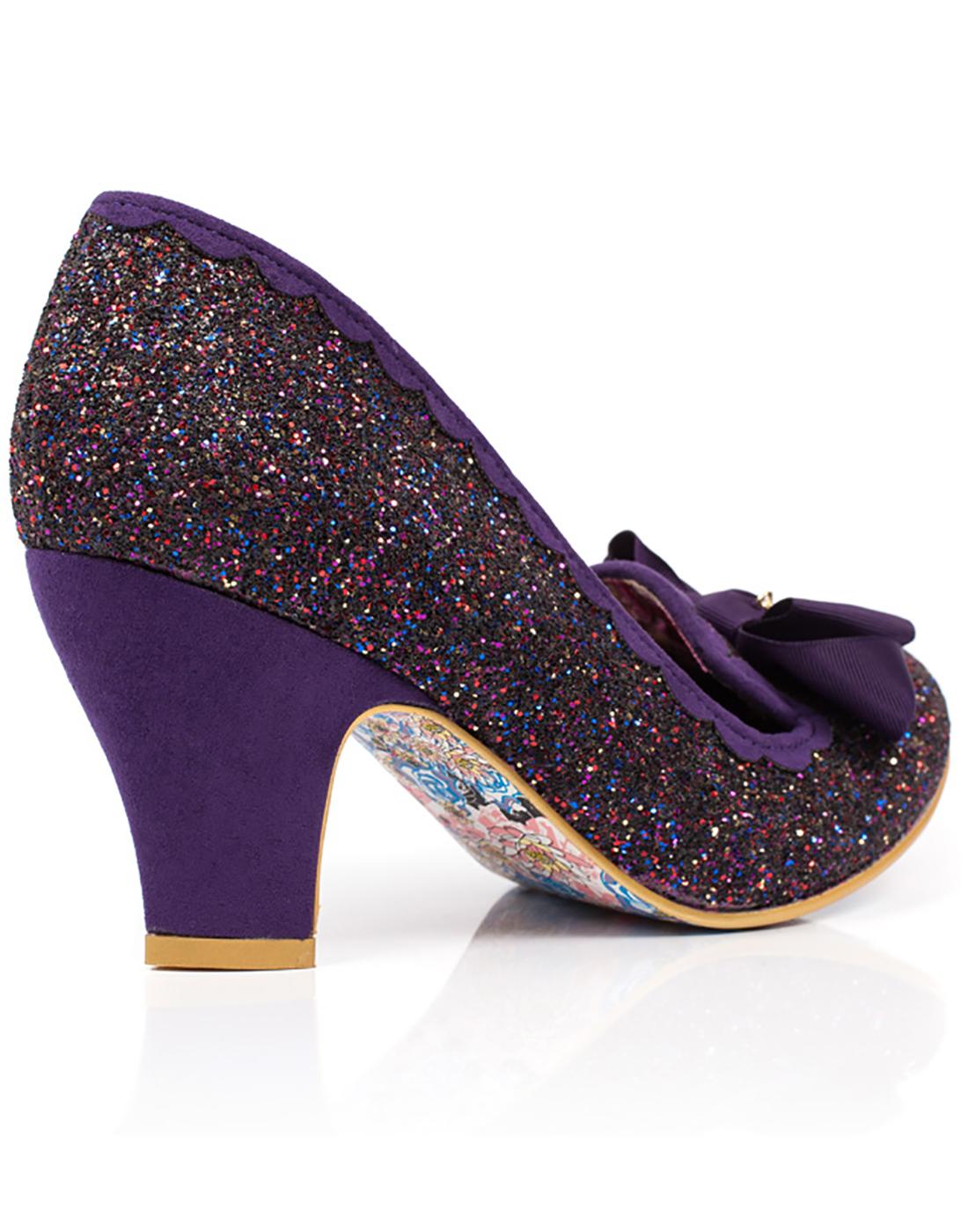 IRREGULAR CHOICE Kanjanka Retro Glitter Party Shoes in Purple