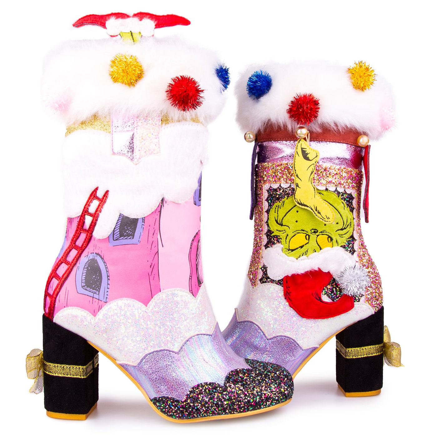 IRREGULAR CHOICE x GRINCH I'm Here For The Presents Boots