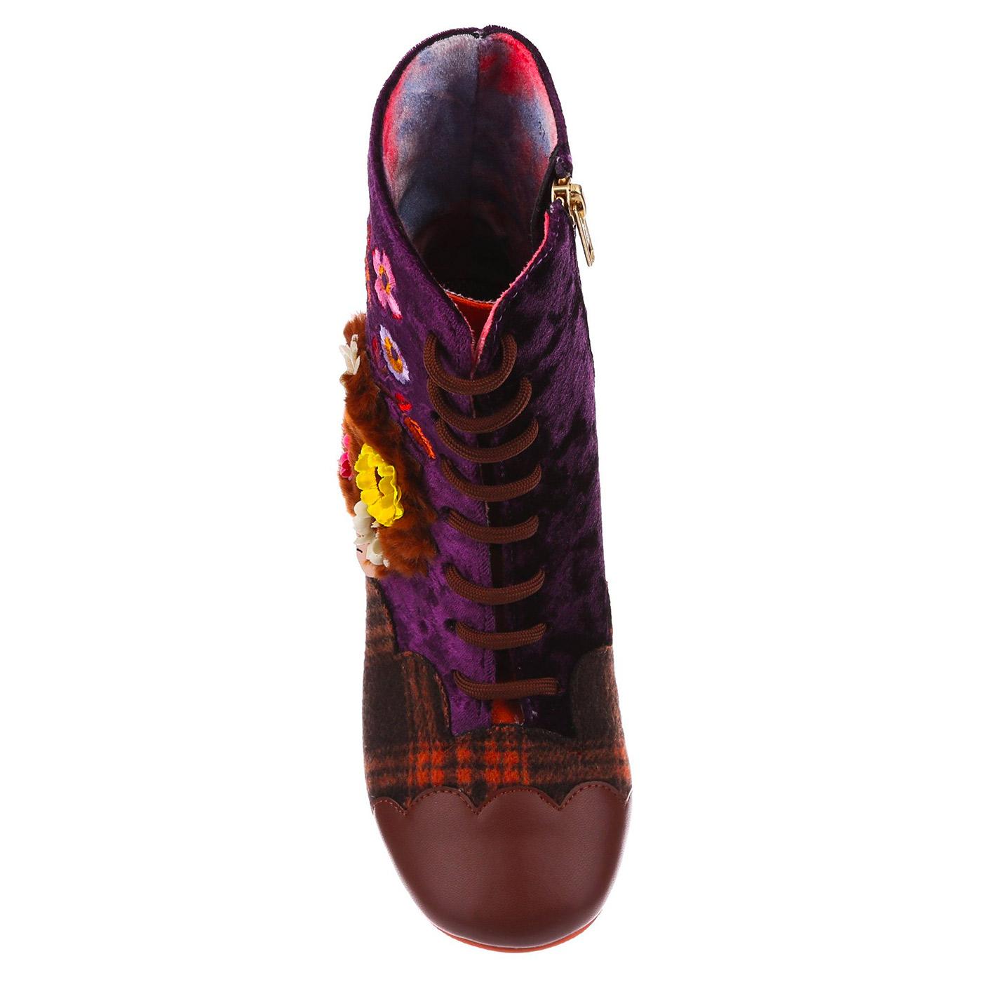 Hedge Hugs IRREGULAR CHOICE Hedghog Boots in Purple