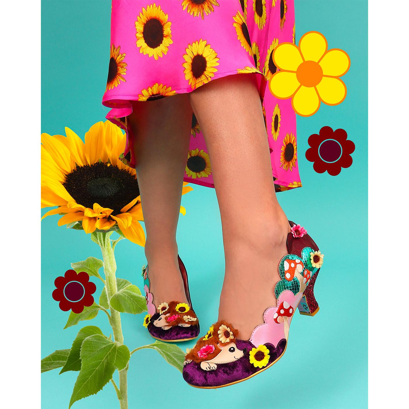 IRREGULAR CHOICE Hedgerow Happiness Heels in Pink