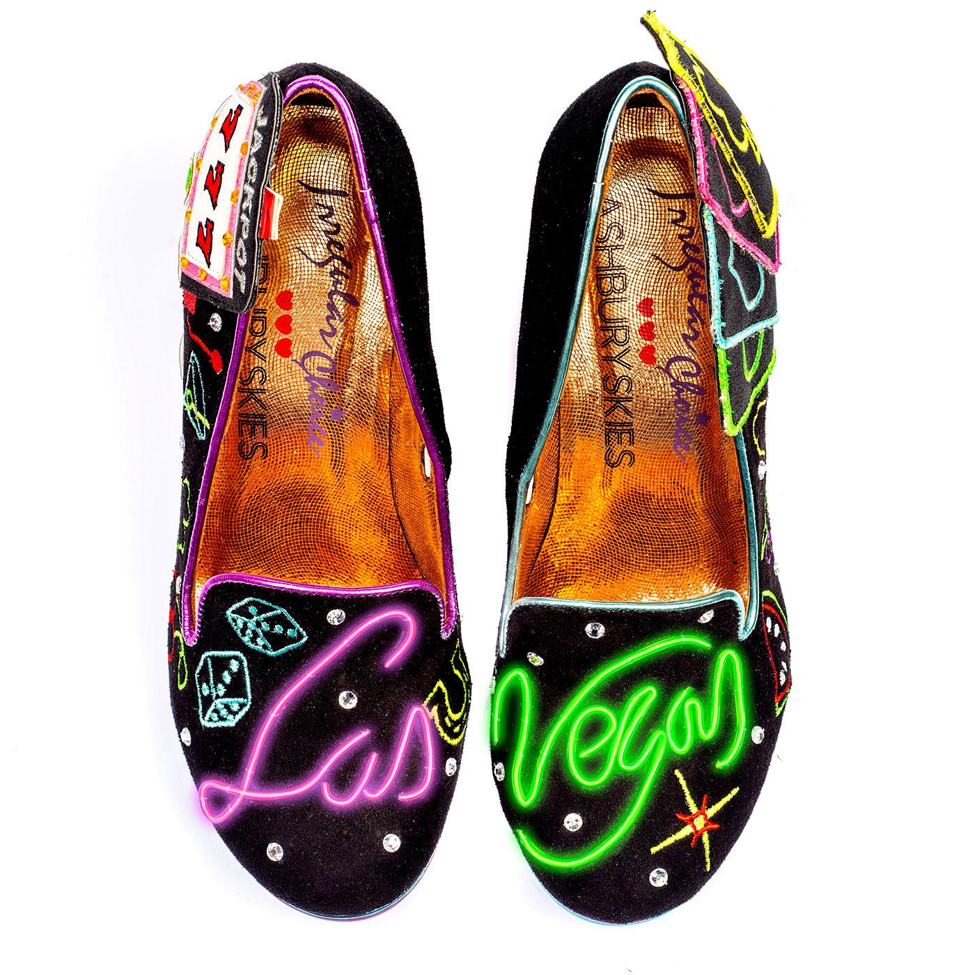 IRREGULAR CHOICE Las Vagas Retro Neon Light Up Wedges