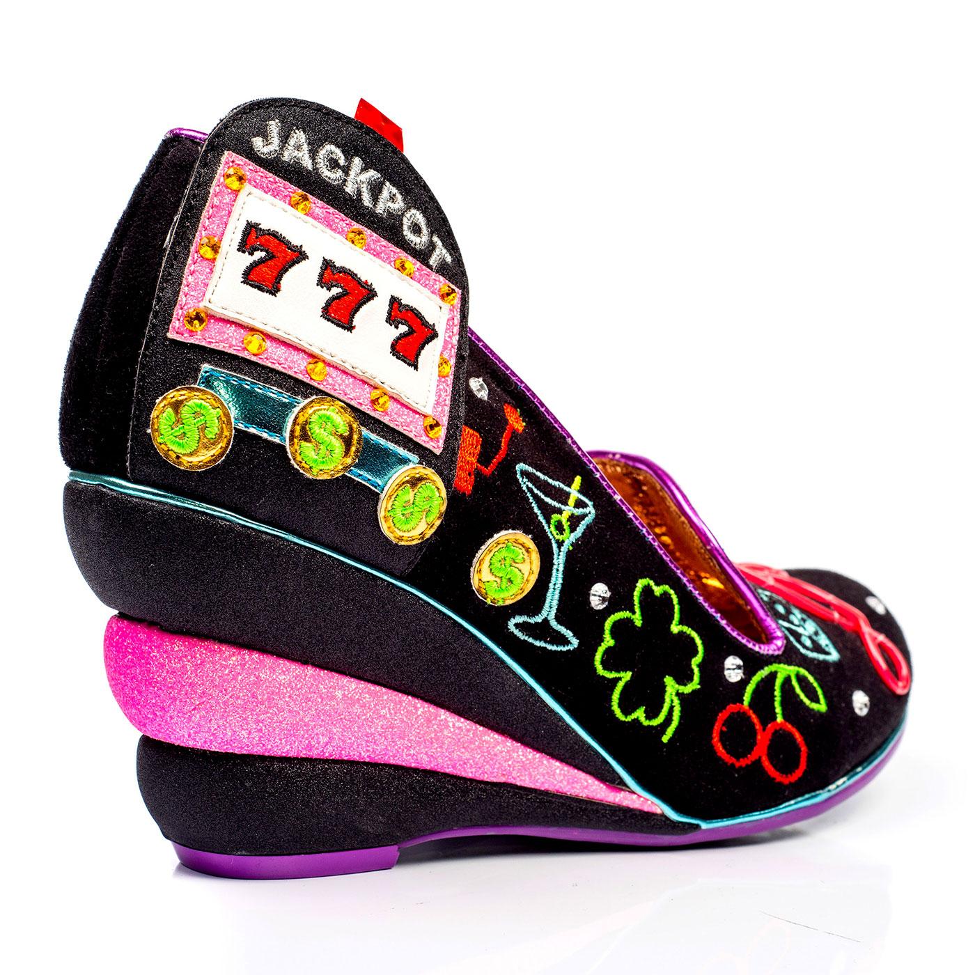 IRREGULAR CHOICE Las Vagas Retro Neon Light Up Wedges
