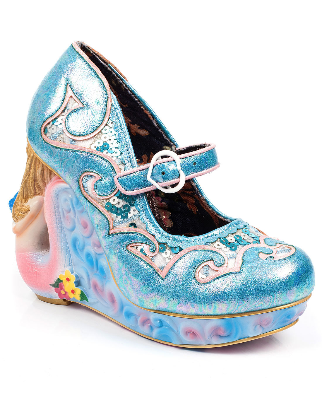 IRREGULAR CHOICE Siren Of The Sea Mermaid Heel Shoes in Blue