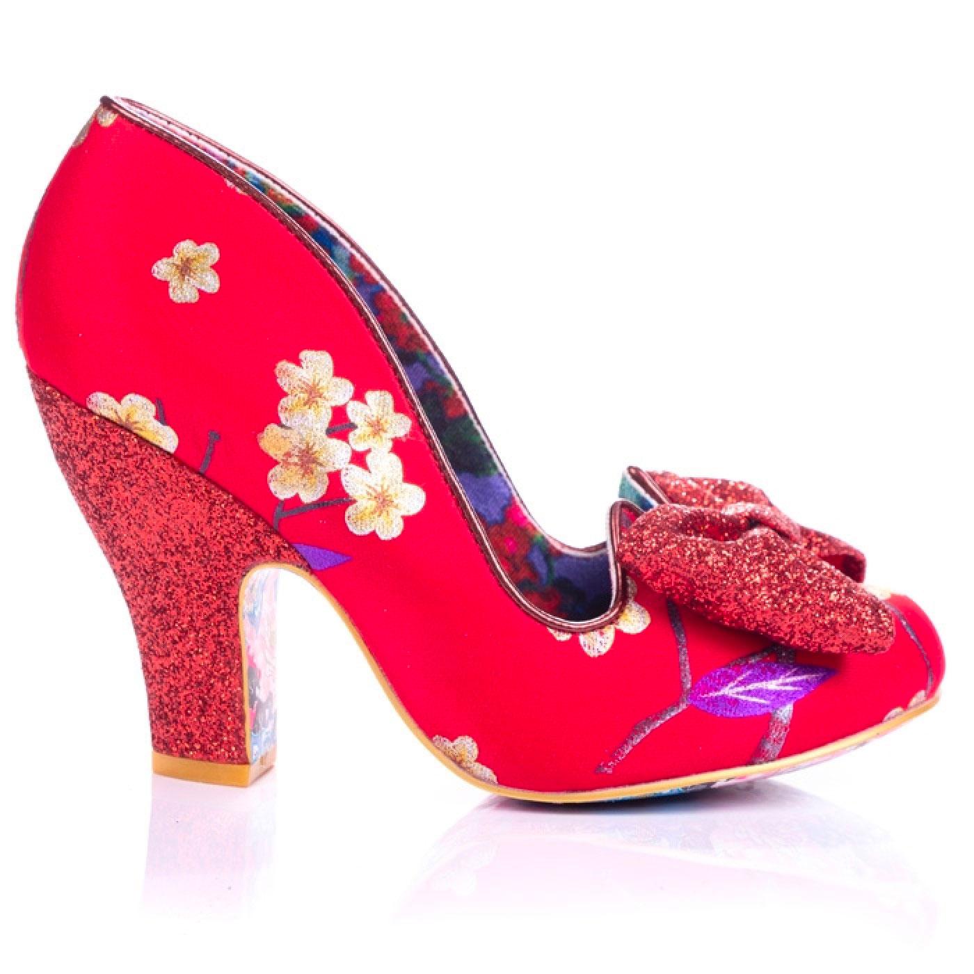 IRREGULAR CHOICE Nick of Time Floral Vintage Heels Red