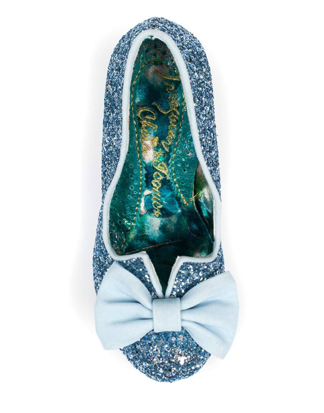 IRREGULAR CHOICE Nick Of Time 50s Retro Bow Heels in Blue