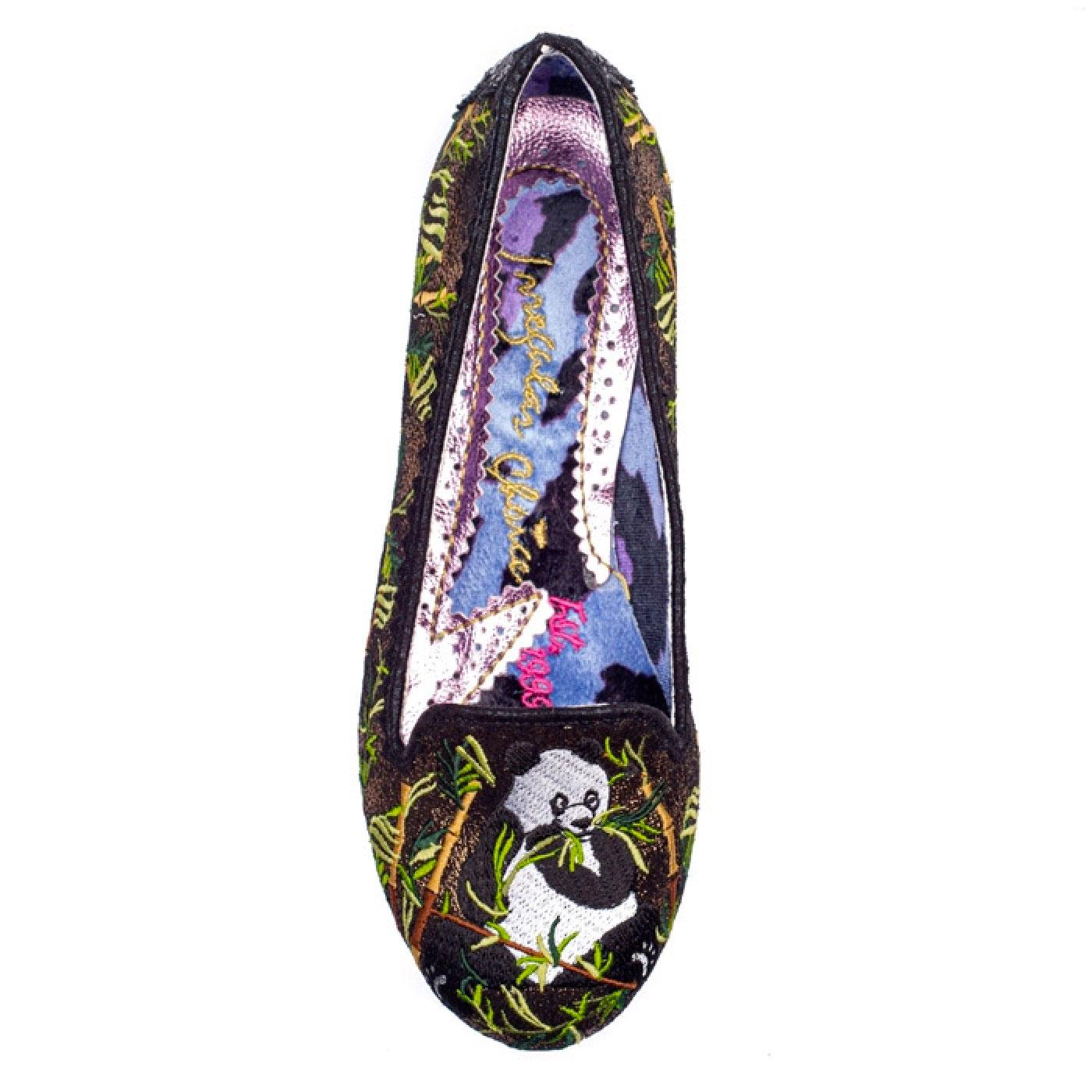 IRREGULAR CHOICE Panda Pop Retro Metallic Panda Flats