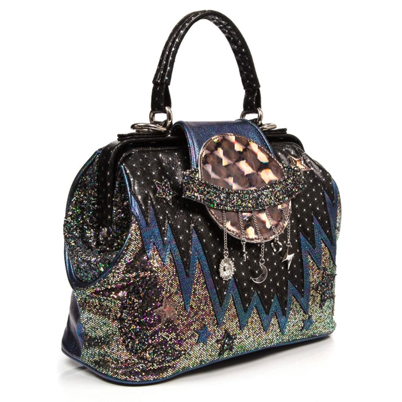 Planets Align IRREGULAR CHOICE Retro Handbag in Black