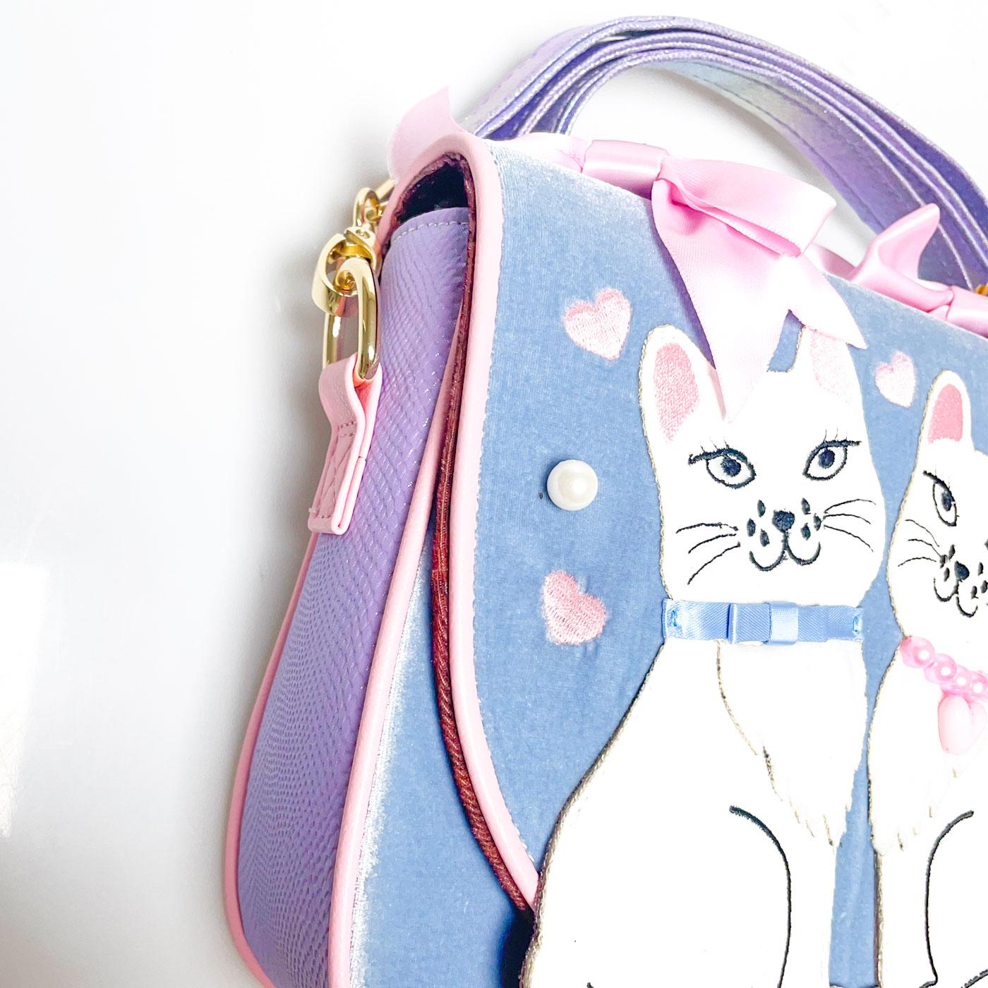 Irregular Choice Pretty Purr Velvet Kitty Handbag