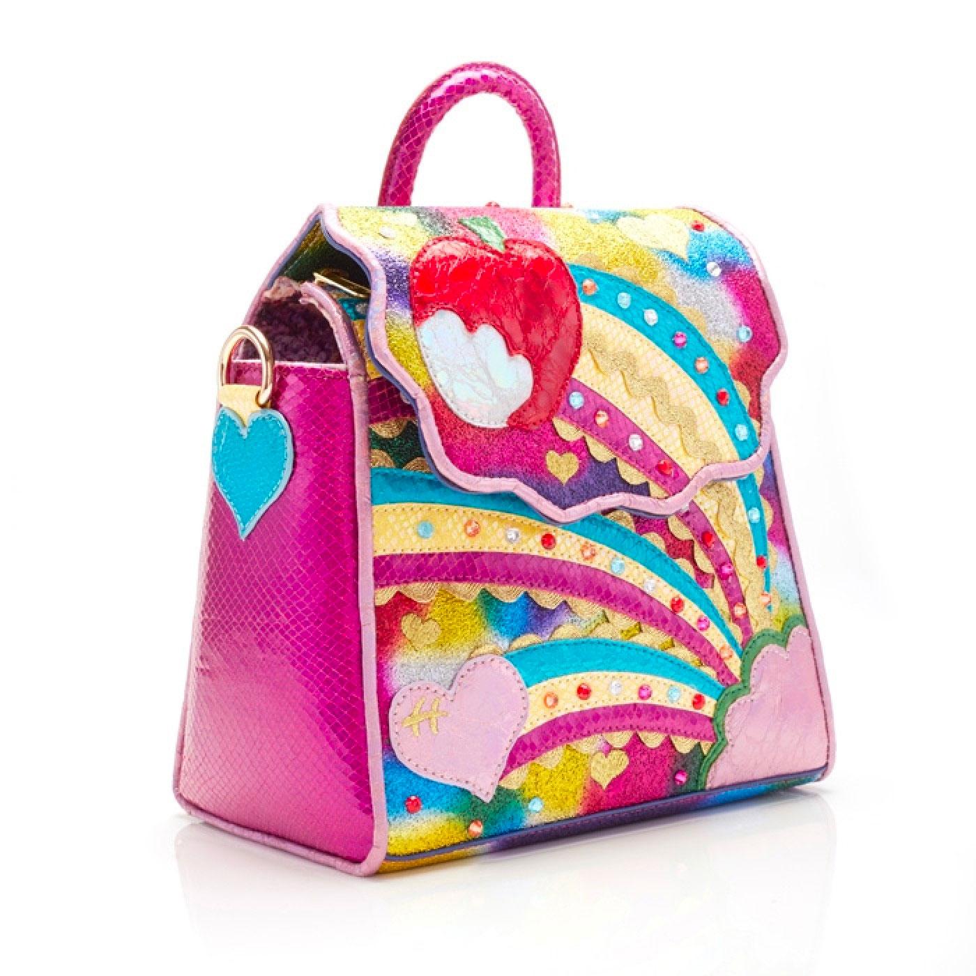 IRREGULAR CHOICE Rainbow Splash Retro Handbag Pink