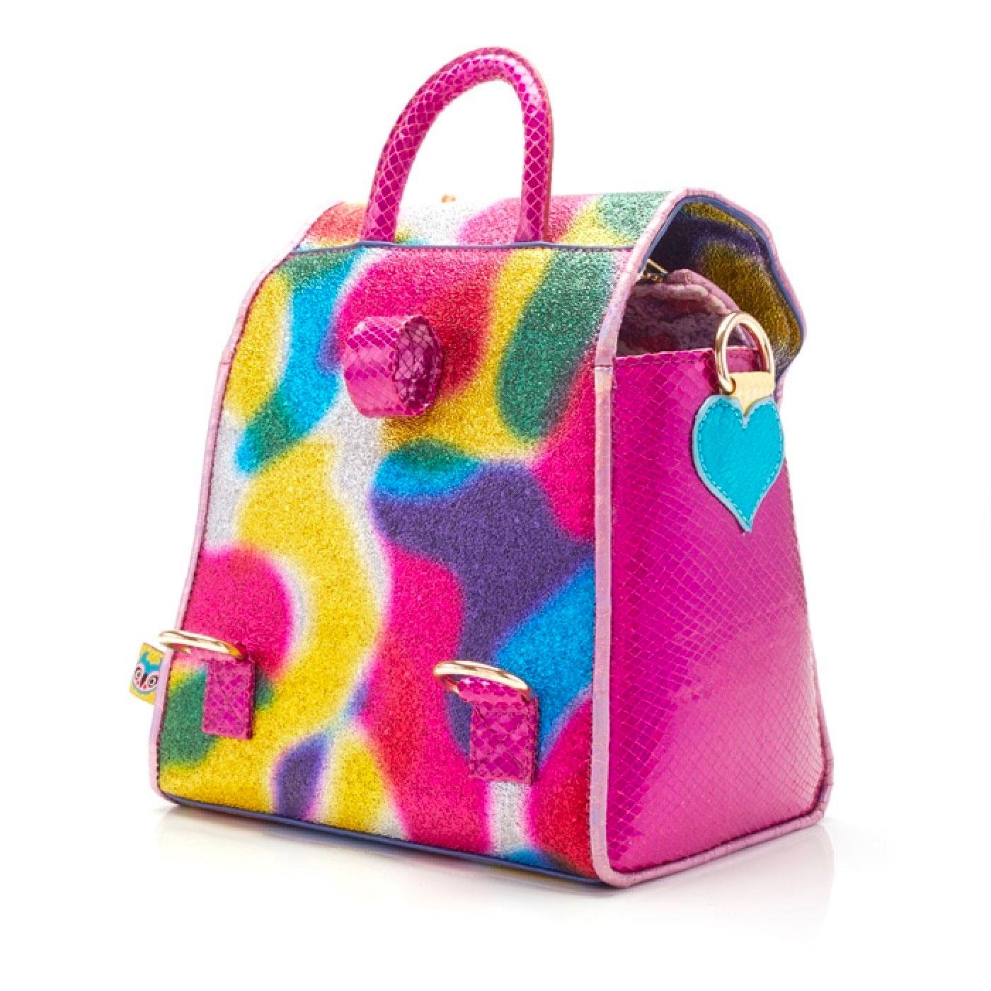 IRREGULAR CHOICE Rainbow Splash Retro Handbag Pink