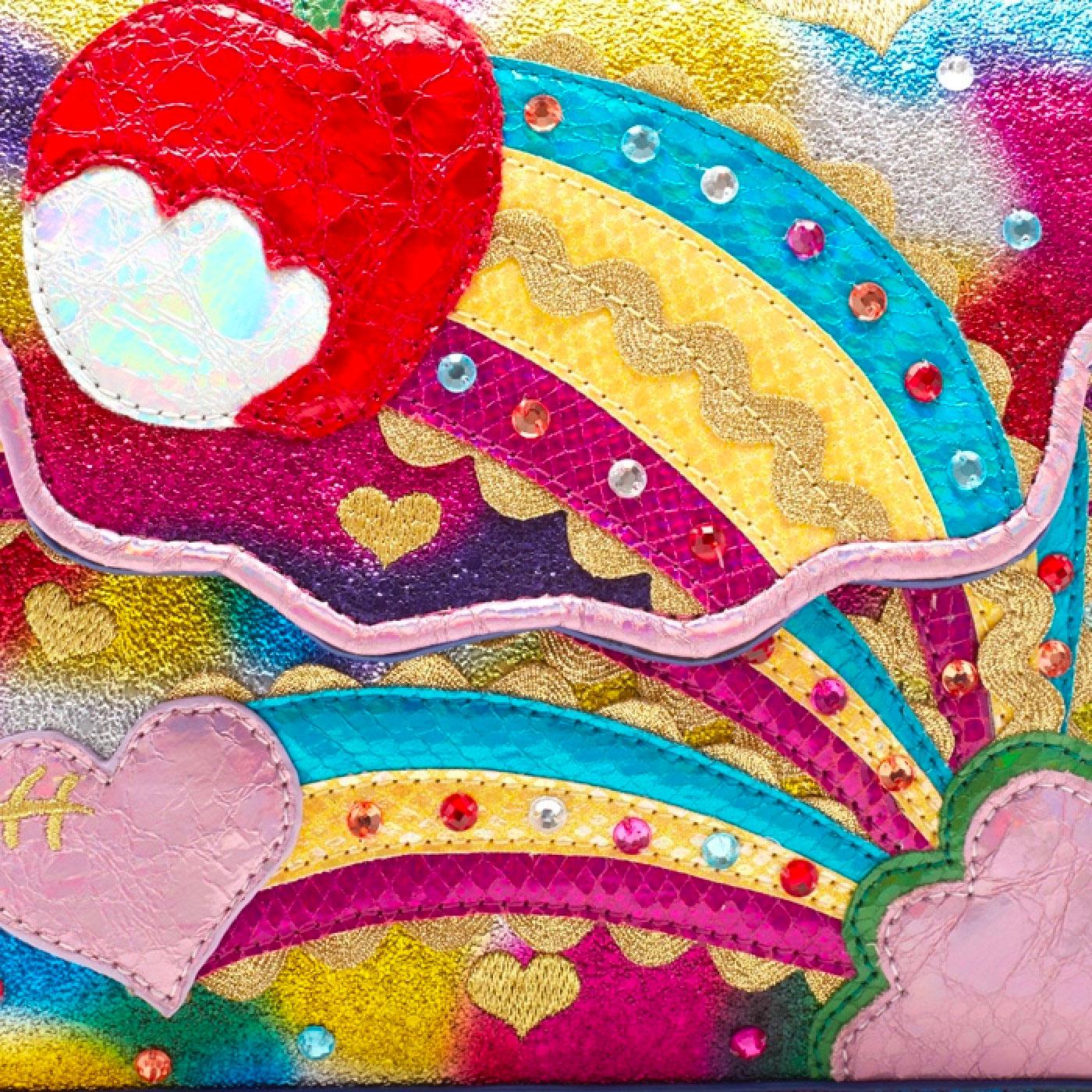 IRREGULAR CHOICE Rainbow Splash Retro Handbag Pink