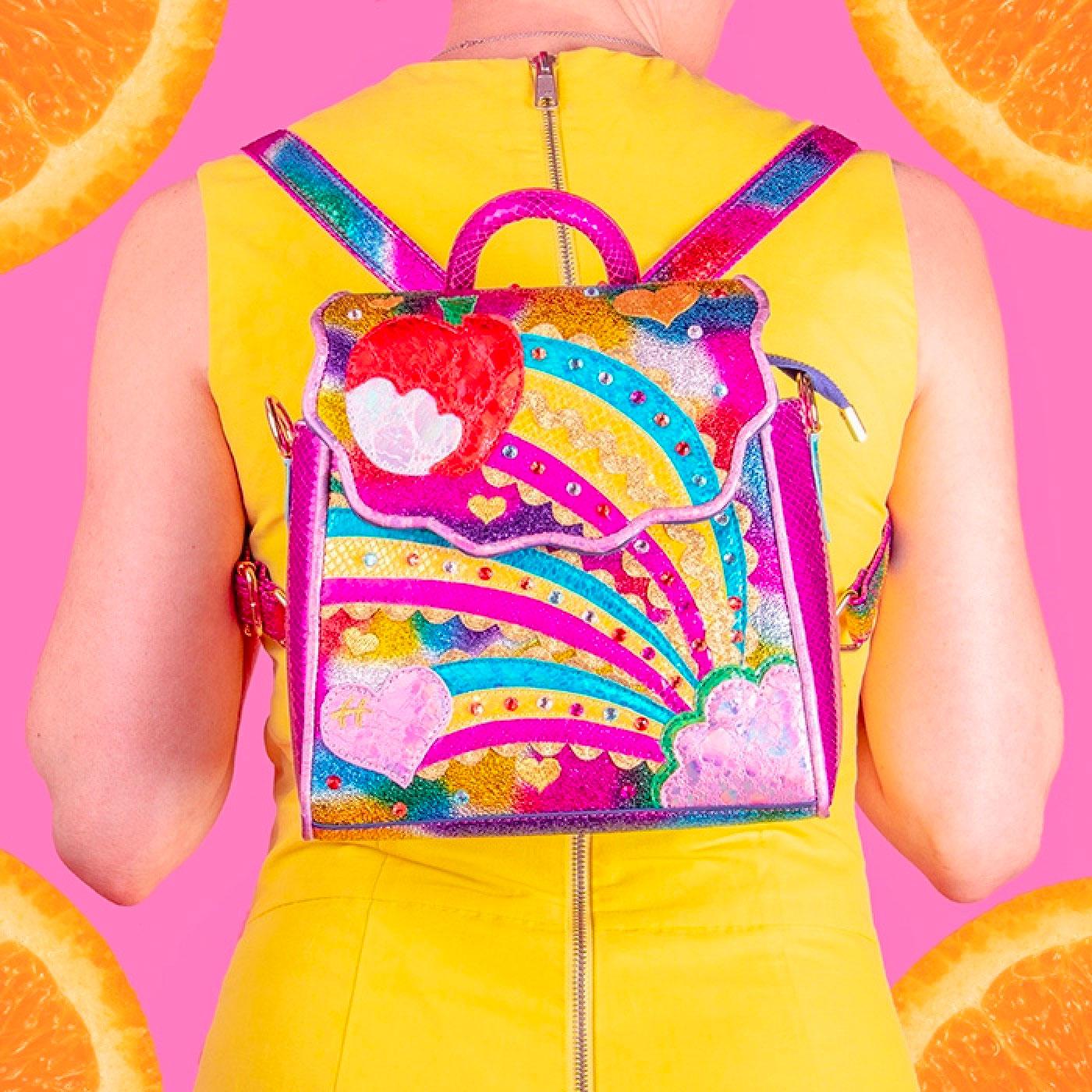 IRREGULAR CHOICE Rainbow Splash Retro Handbag Pink