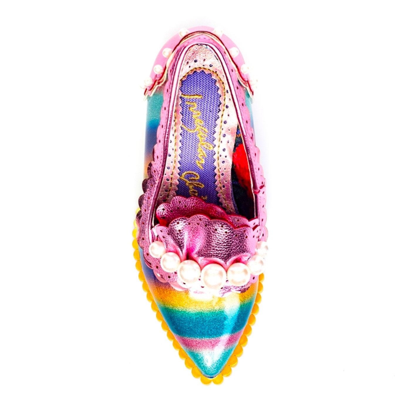 IRREGULAR CHOICE Seaside Paddle Retro Rainbow Heels