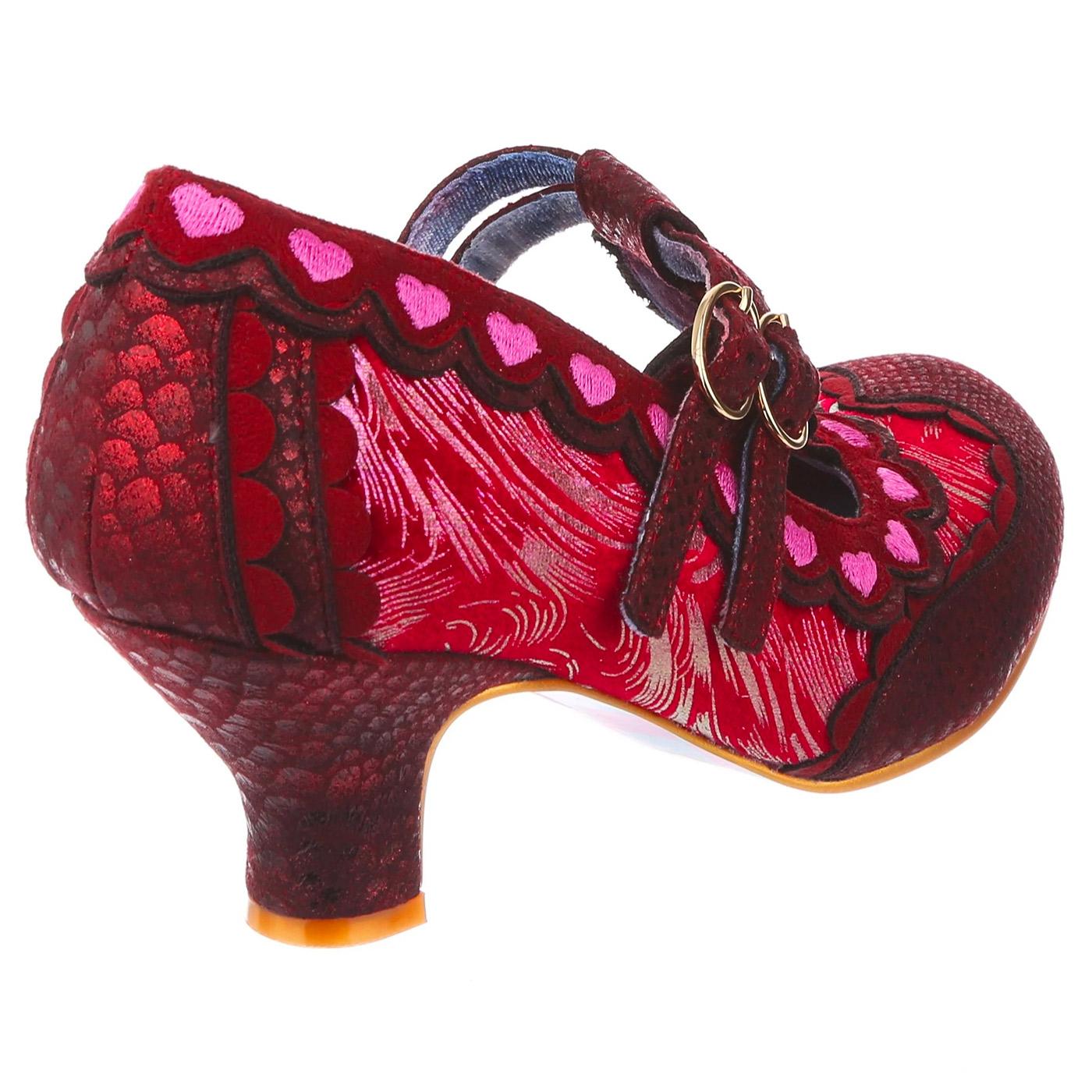 IRREGULAR CHOICE Serendipity Retro Heart Heels in Red