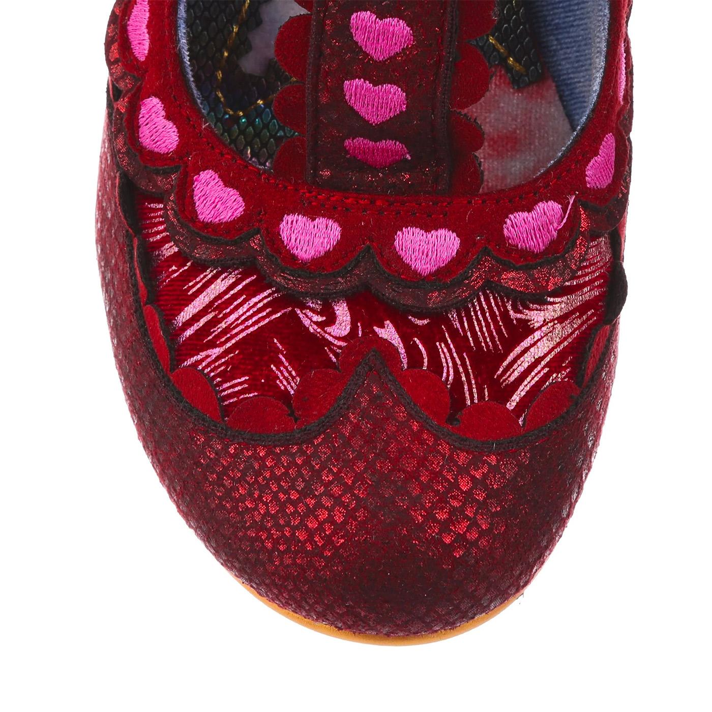 IRREGULAR CHOICE Serendipity Retro Heart Heels in Red