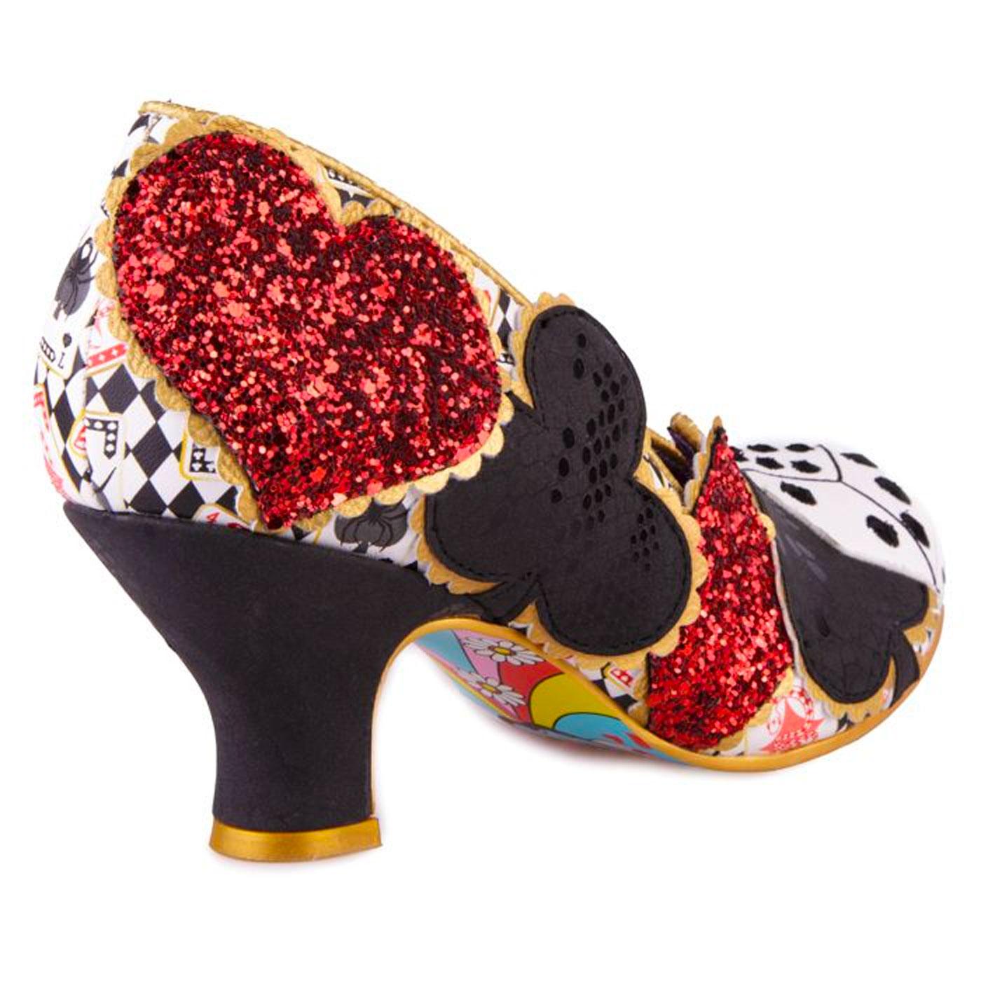 IRREGULAR CHOICE Showdown Playing Card Shoes in Black