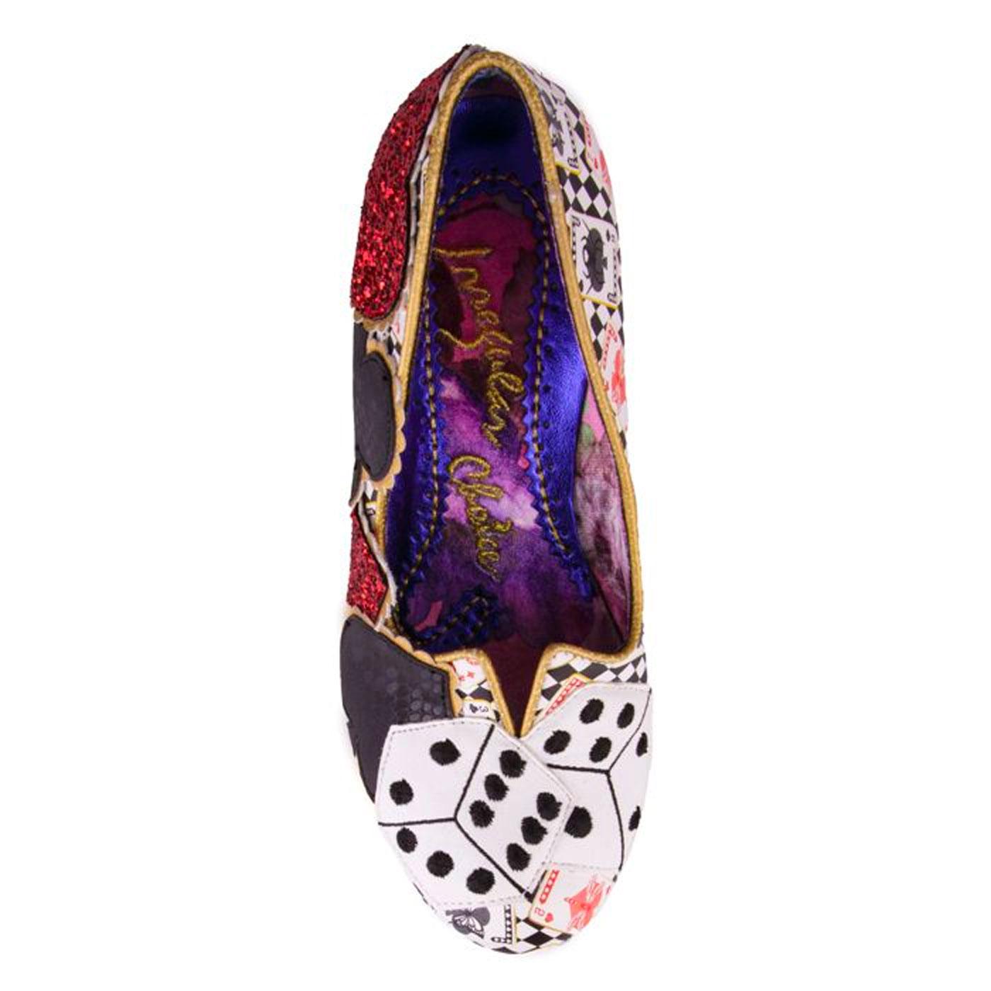IRREGULAR CHOICE Showdown Playing Card Shoes in Black