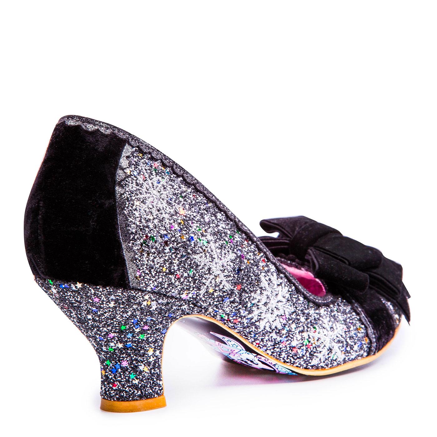 IRREGULAR CHOICE Snow Queen Snowflake Heels in Black