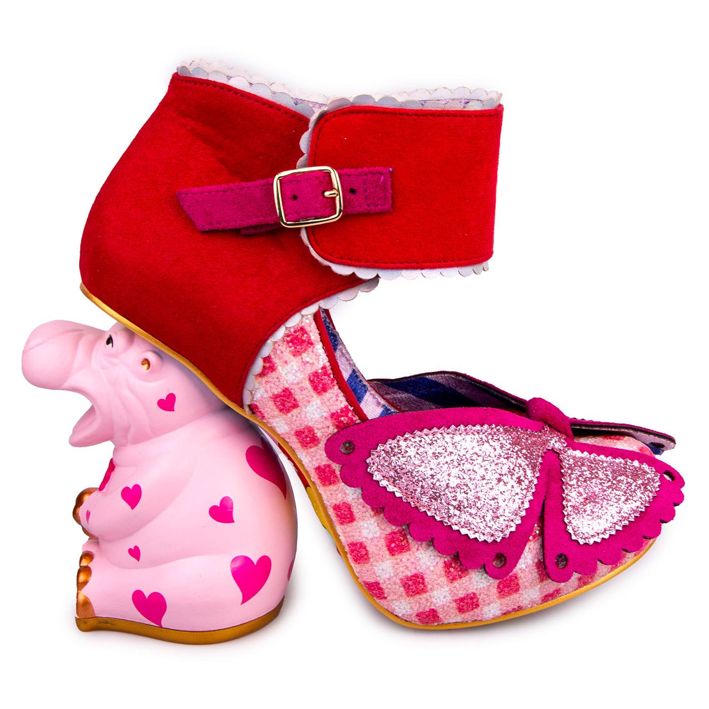 So Hippo IRREGULAR CHOICE Character Heels in Red/Pink