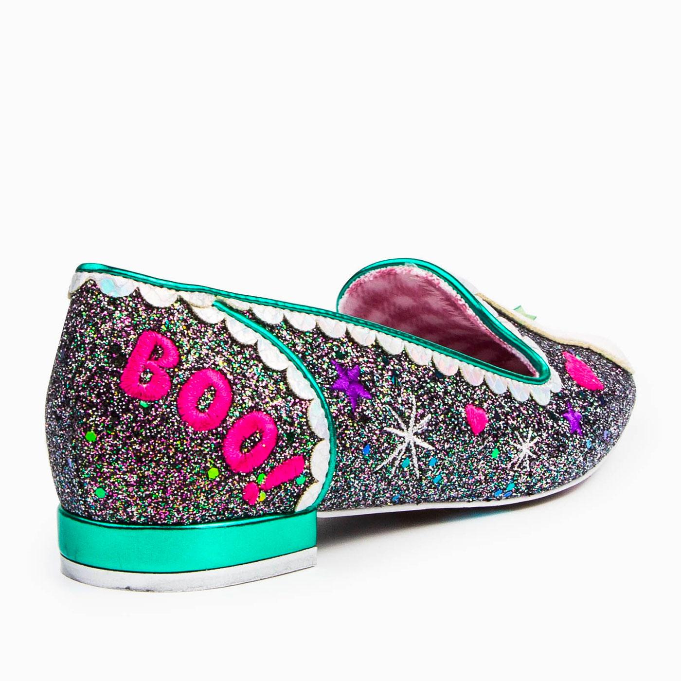 IRREGULAR CHOICE Til Death Halloween Ghost Flat Shoes