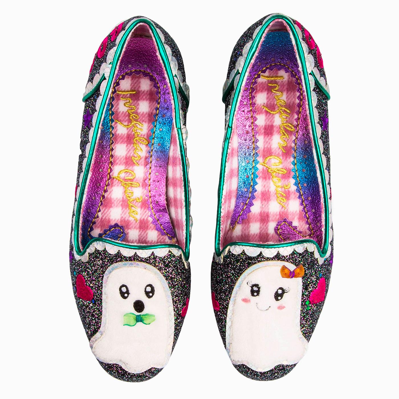 IRREGULAR CHOICE Til Death Halloween Ghost Flat Shoes