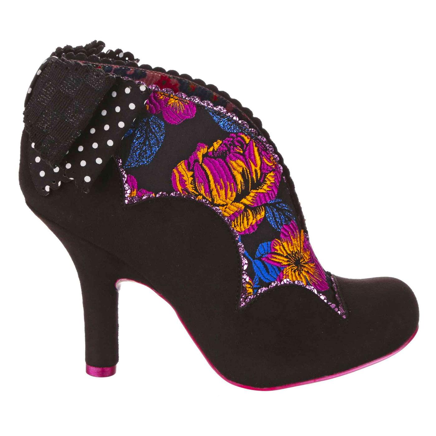 Irregular Choice Toasted Tea Cake Retro 50s High Heels in Black