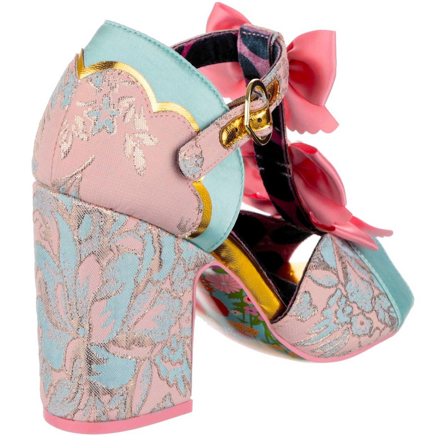 Irregular Choice Very Versailles Block Heel Sandals in Pale Pink