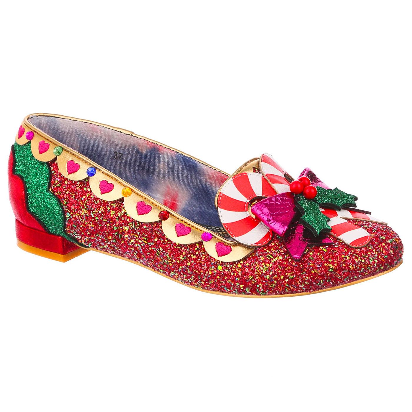 Yule Love This IRREGULAR CHOICE Candy Cane Christmas Flats