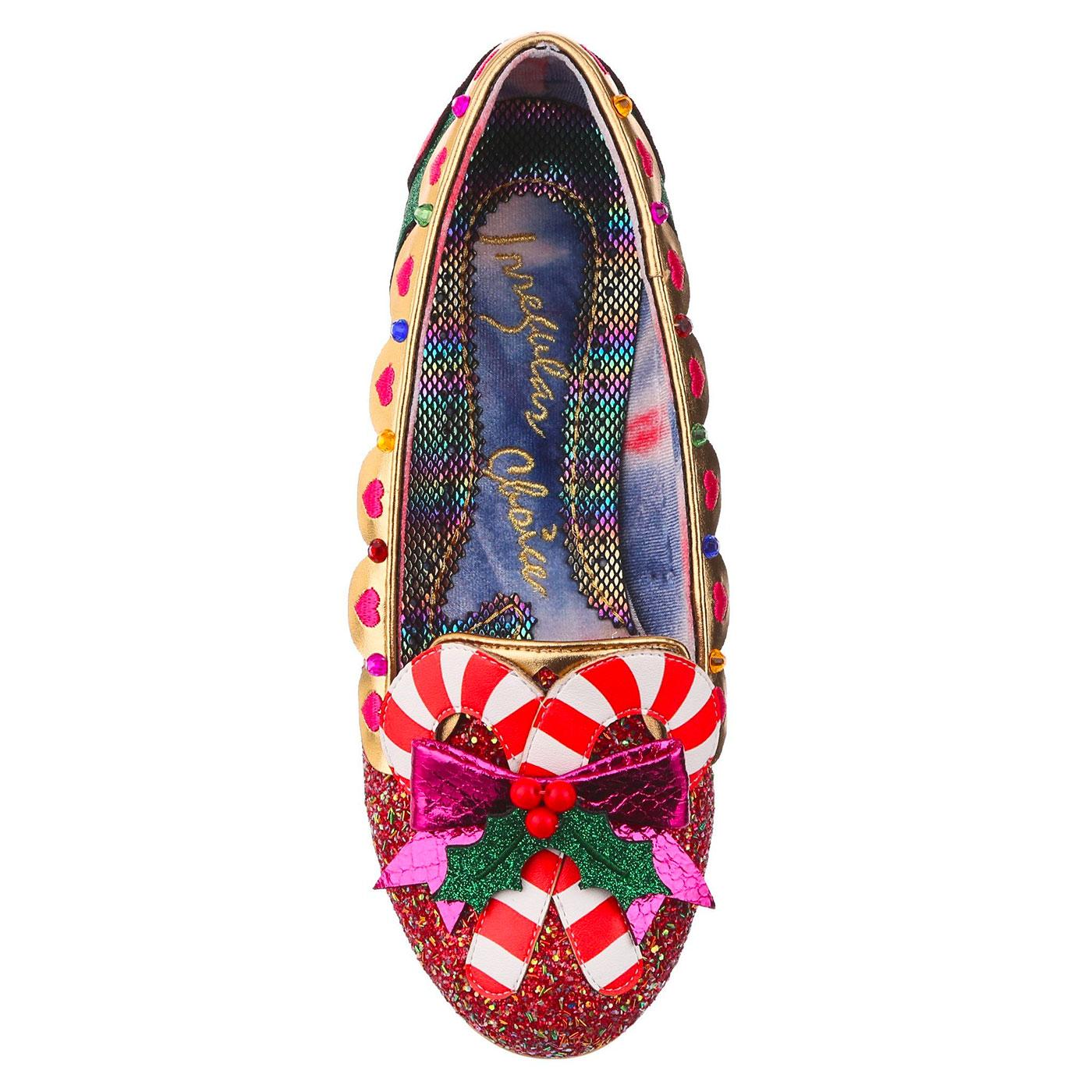 Yule Love This IRREGULAR CHOICE Candy Cane Christmas Flats