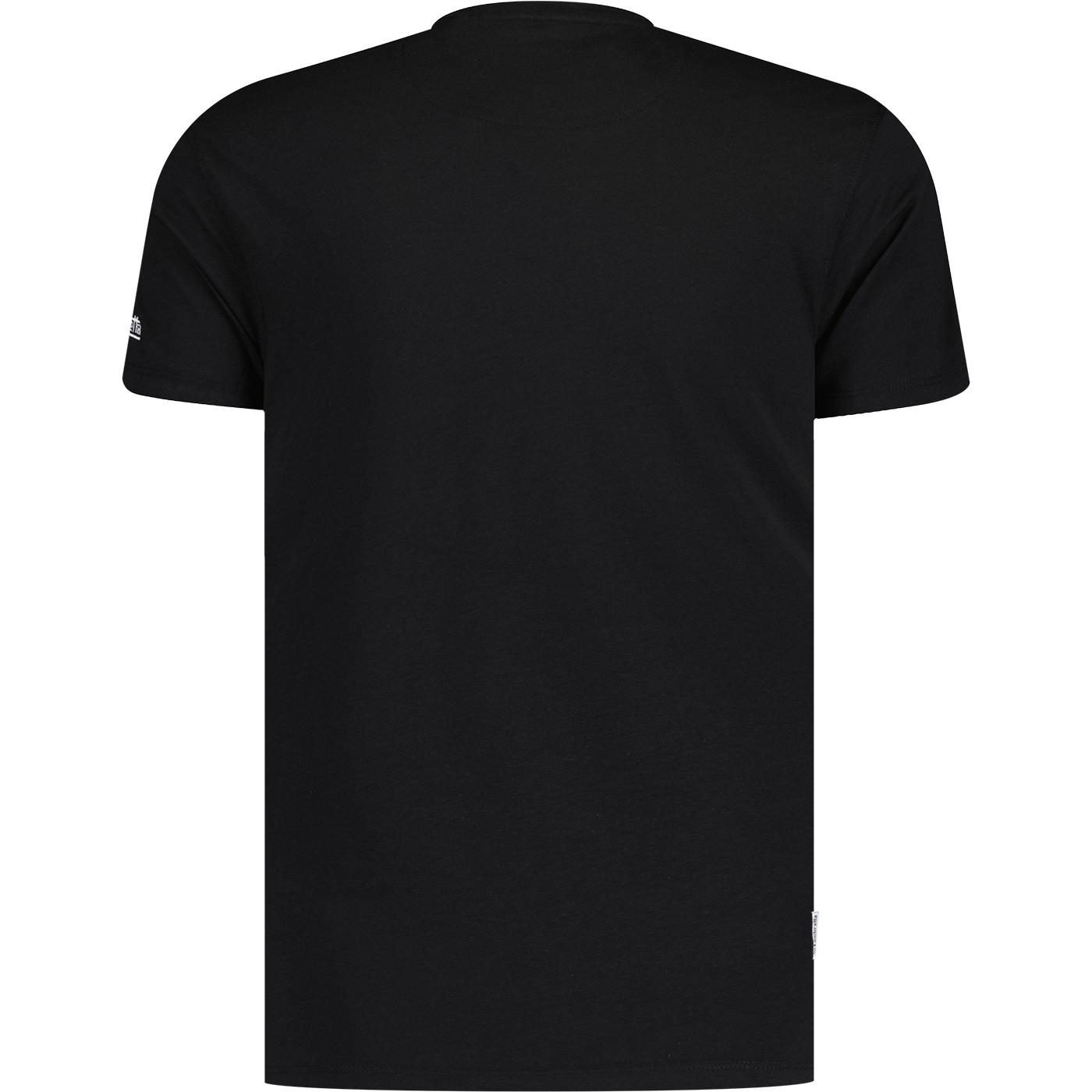 Lambretta Clothing Retro 2Tone Checker Box Crew Tee in Black