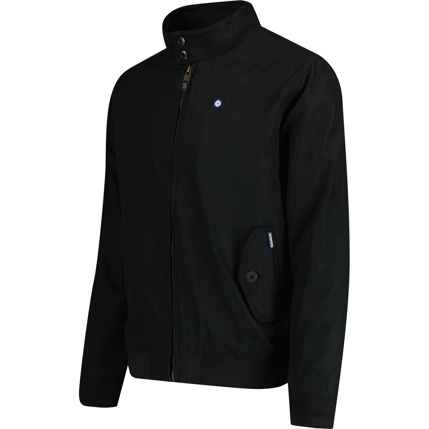 LAMBRETTA Retro Mod Harrington Jacket in Black