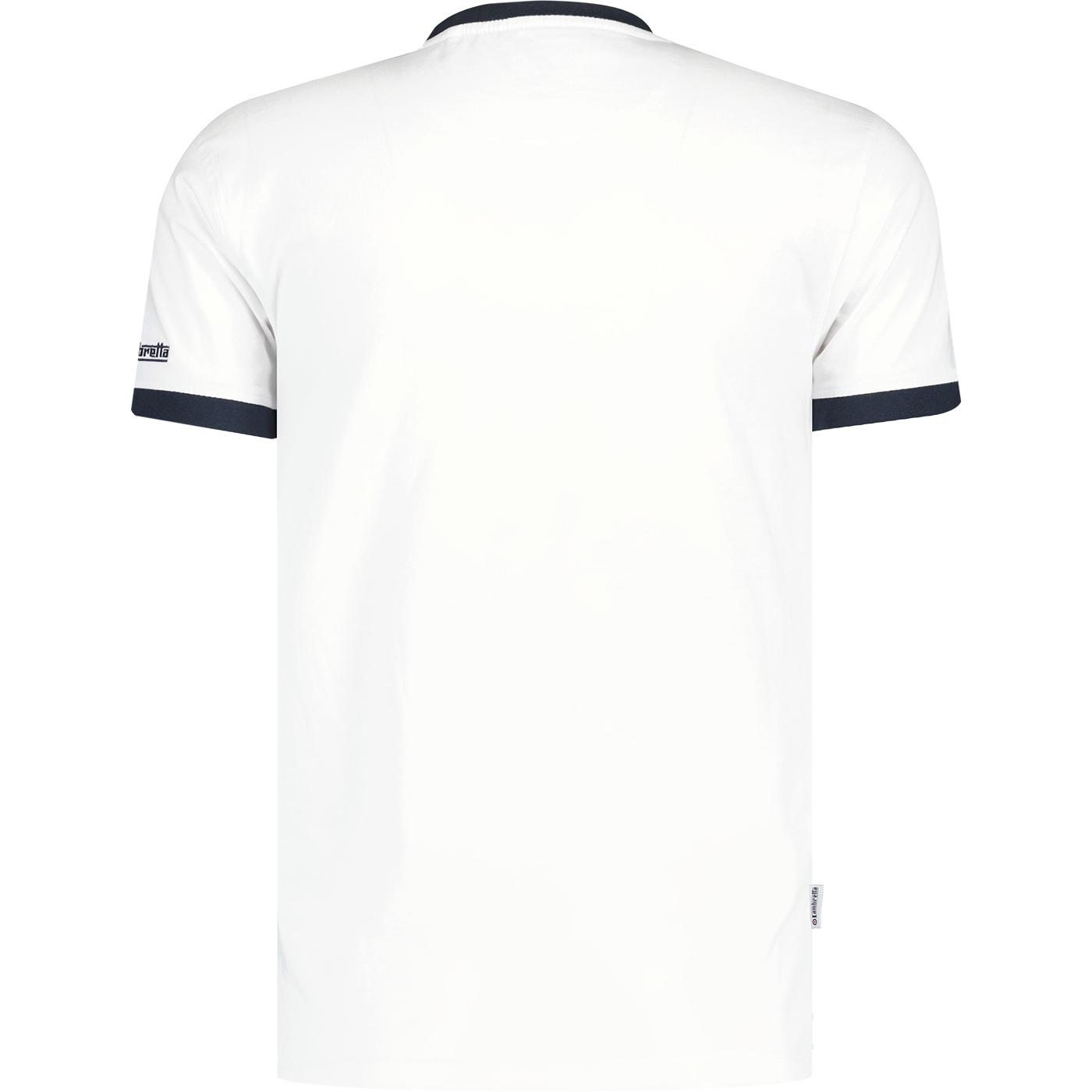 Lambretta Clothing '60s Mod Logo Retro Ringer T-shirt in White