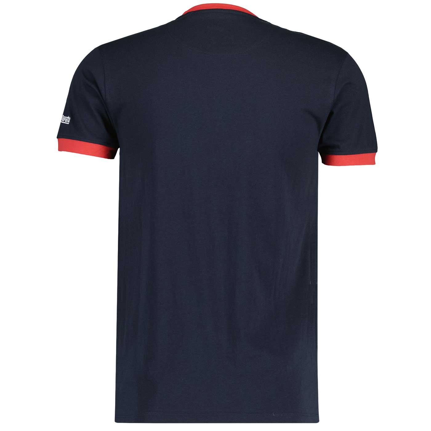 Lambretta Clothing '60s Mod Logo Retro Ringer T-shirt Navy Red