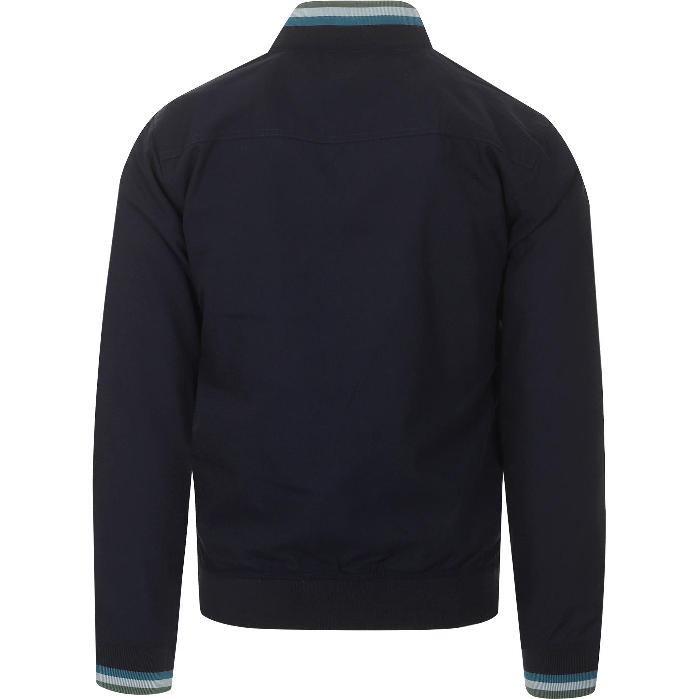 LAMBRETTA Retro Mod Tipped Monkey Jacket in Navy