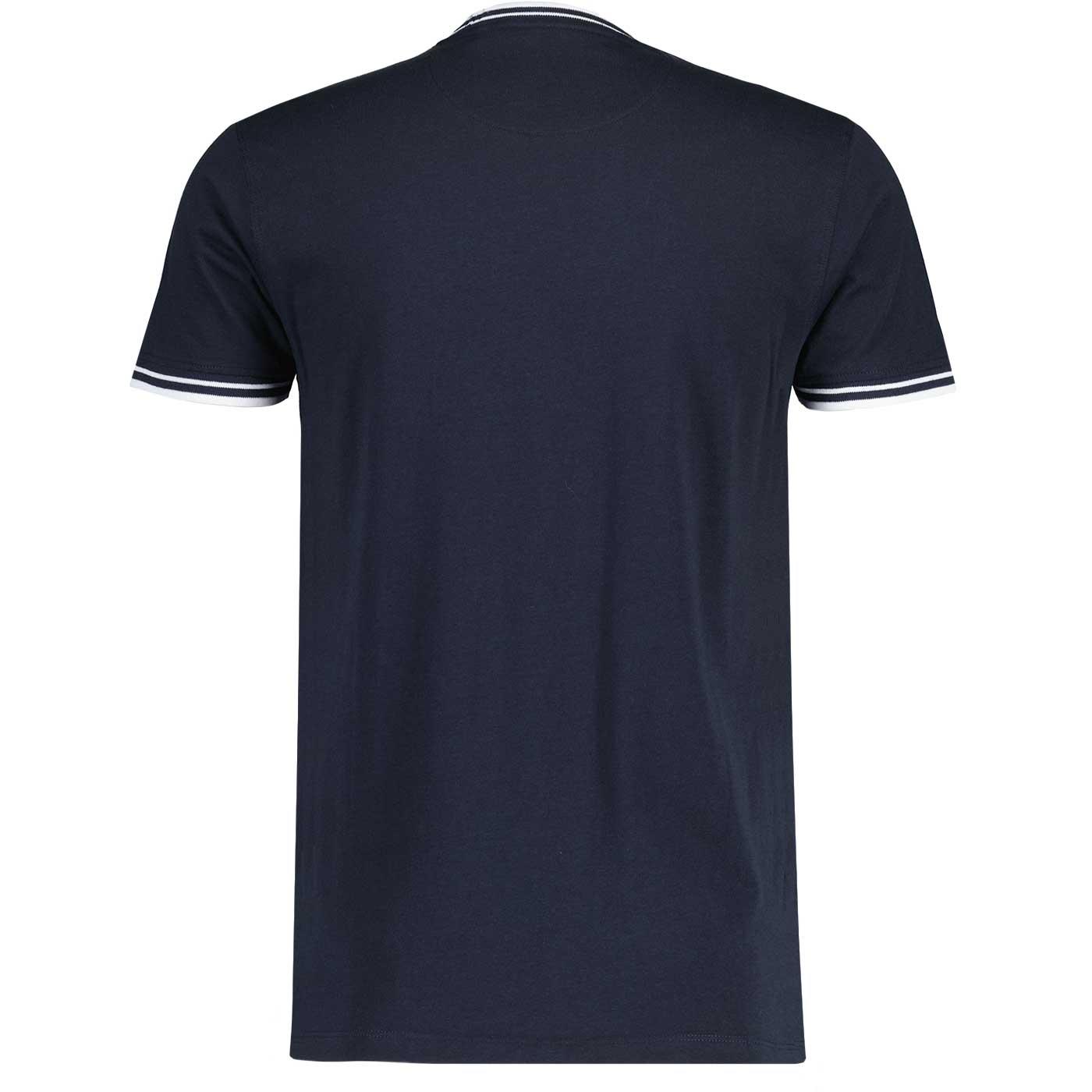 Lambretta Retro Northern Soul Tipped Ringer Tee in Navy/White