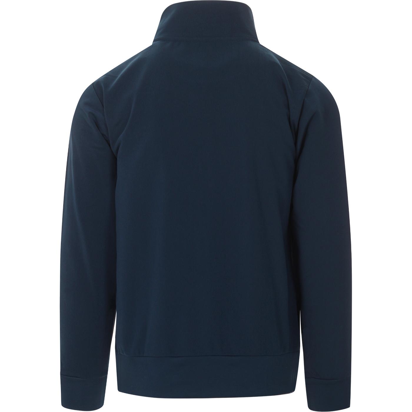 LAMBRETTA Retro 70s Colour Block Track Top in Dark Blue