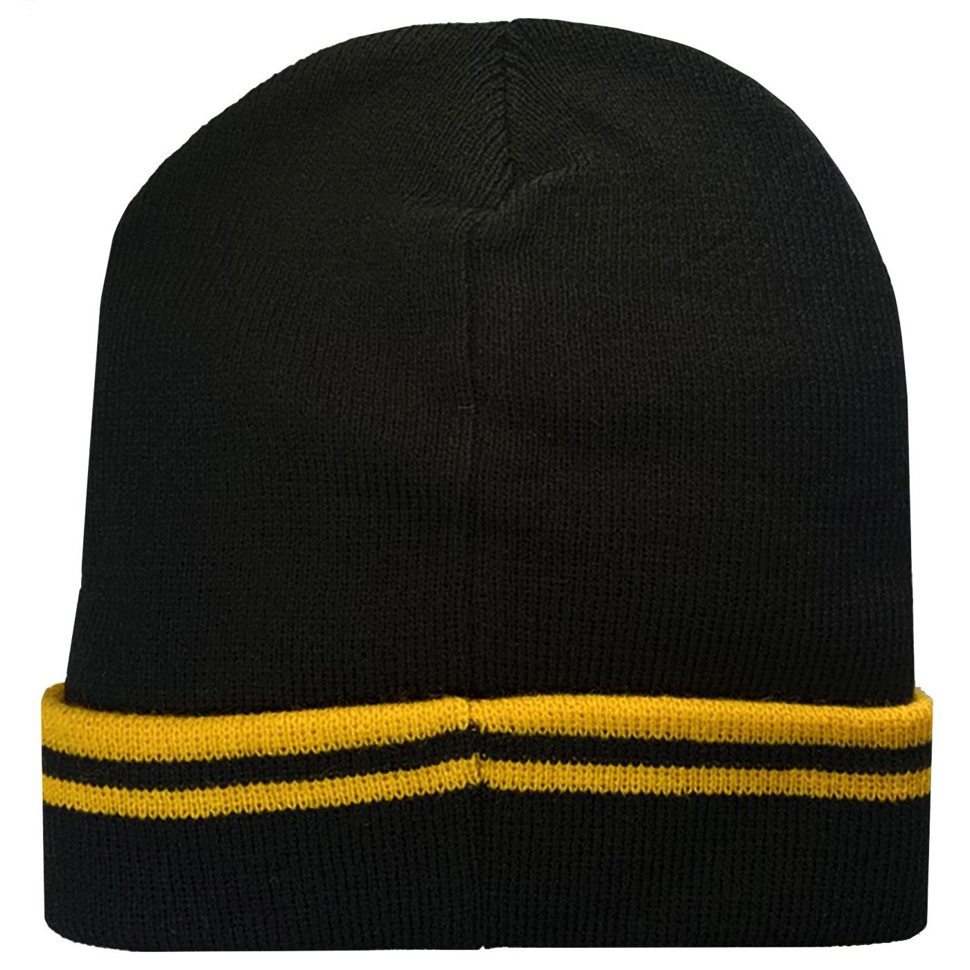 LAMBRETTA Mod Target Logo Tipped Beanie Hat in Black