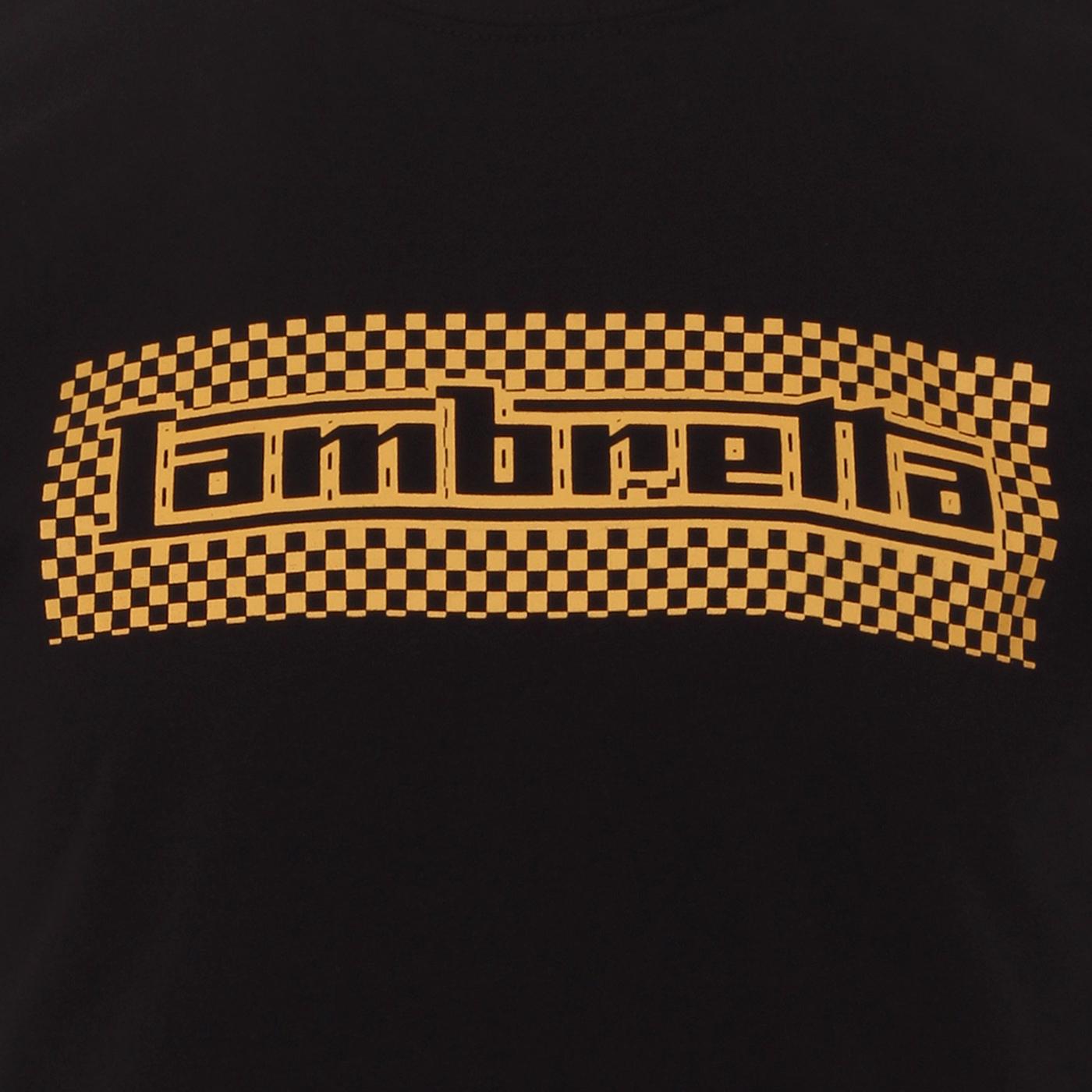 LAMBRETTA Mod Ska Checkerboard Logo T-shirt in Black