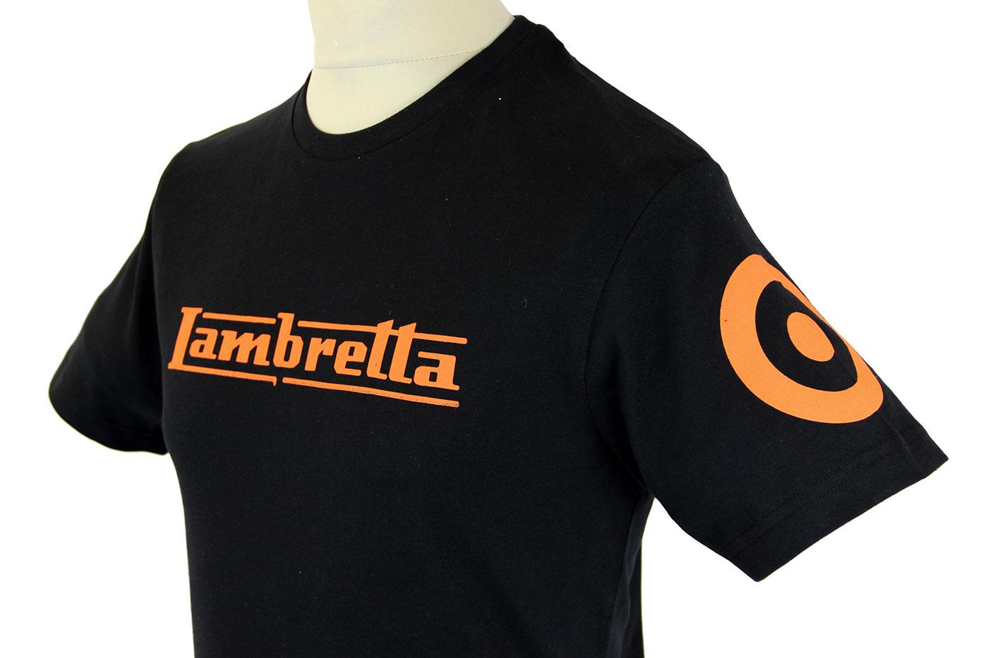 LAMBRETTA Retro 60s Mod Target Sleeve Logo T-Shirt Black