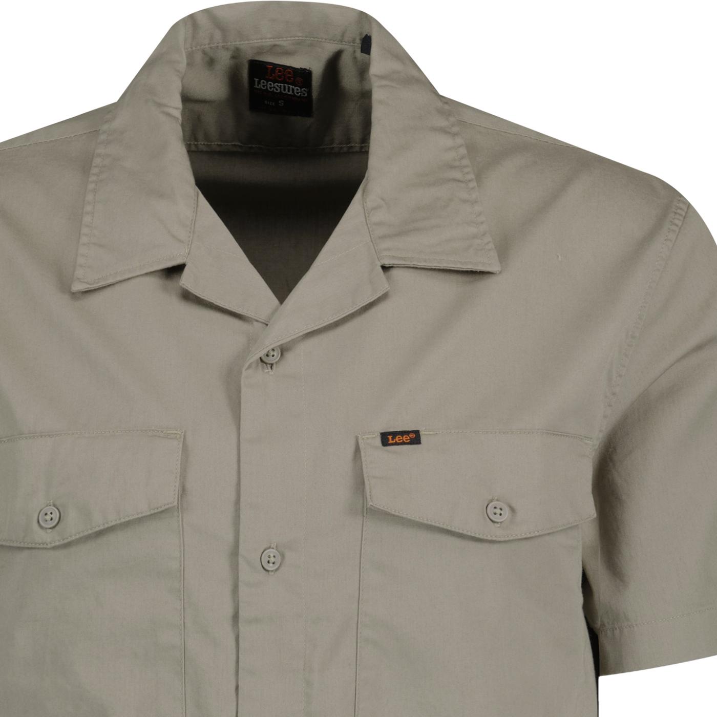 LEE JEANS CHETOPA Retro Cotton Twill S/S Shirt in Mushroom