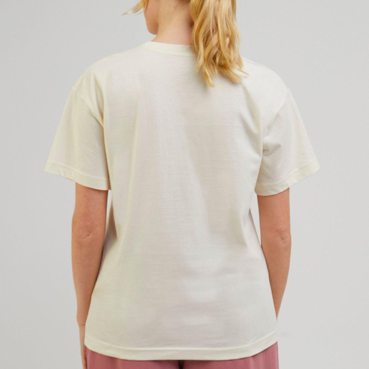 Lee Women's Retro Varsity Logo Crew Neck Relaxed Tee in Ecru