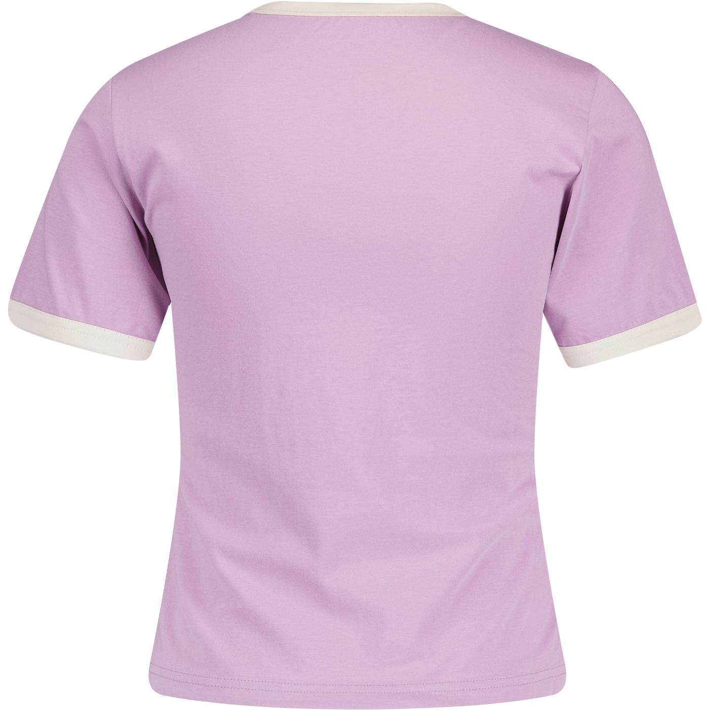 Lee Women's Retro Shrunken Graphic Ringer Tee Plum