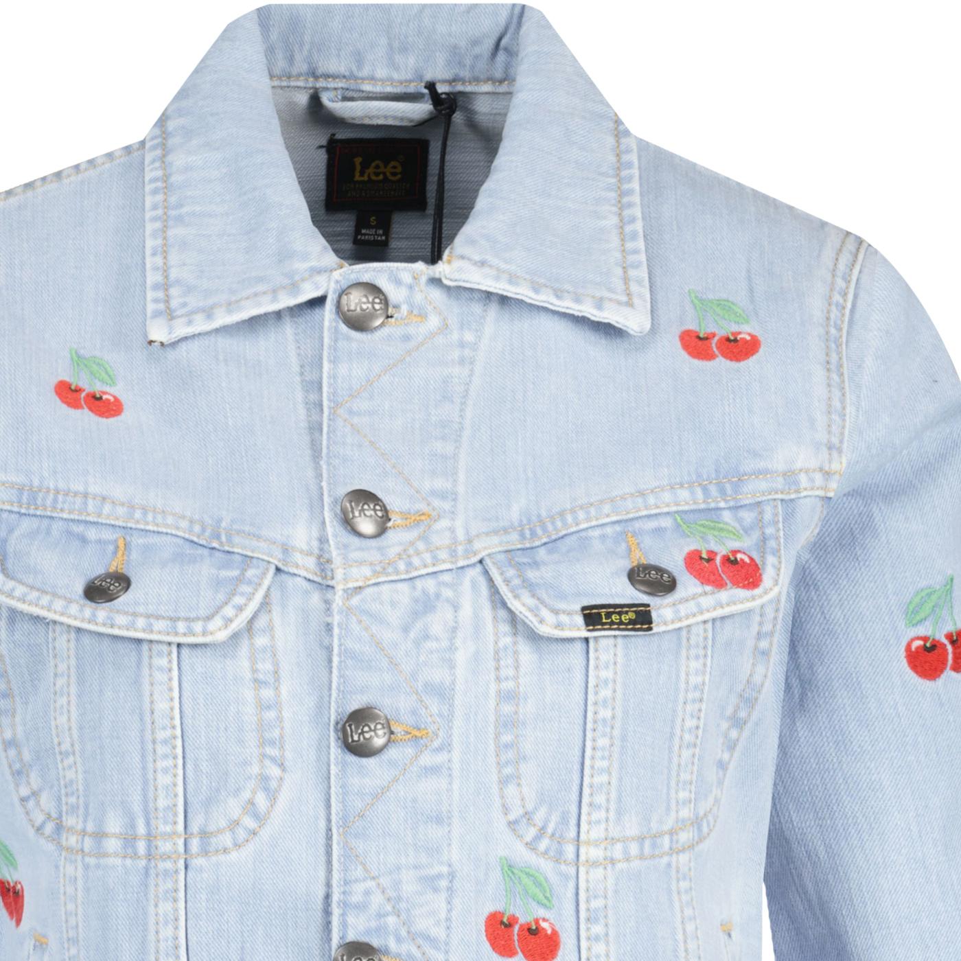 Lee Jeans Rider Retro Cherry Blue Denim Jacket Seeking High