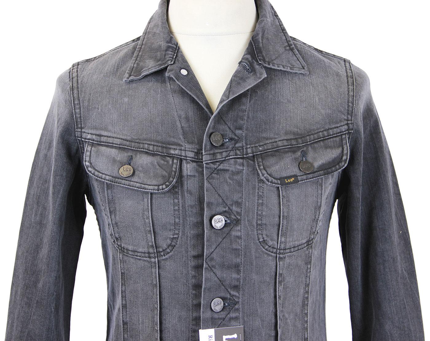 LEE Rider Retro Sixties Mod Bruised Black Slim Denim Jacket