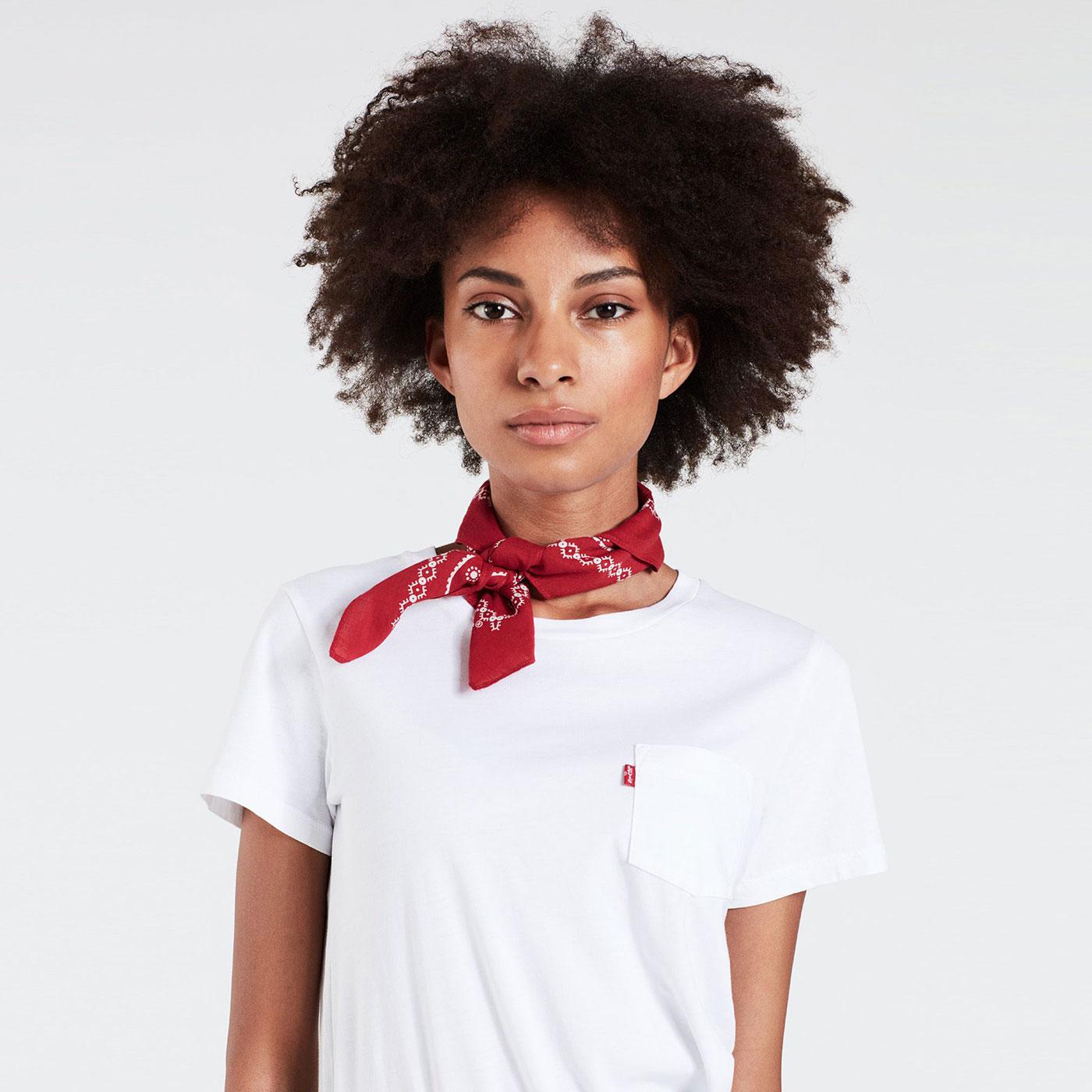 Levi's® Retro Western Paisley Cotton Bandana in Regular Red