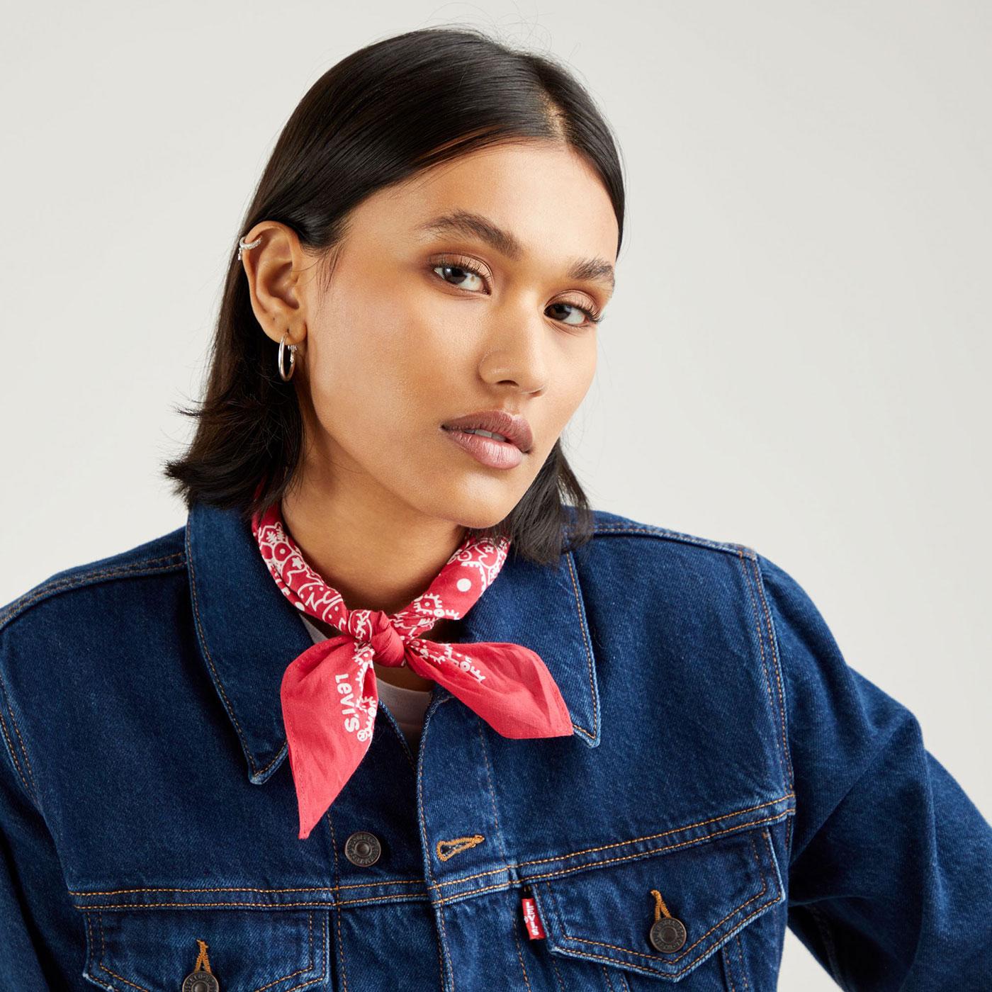 Levi's® Retro Western Paisley Cotton Bandana in Regular Red