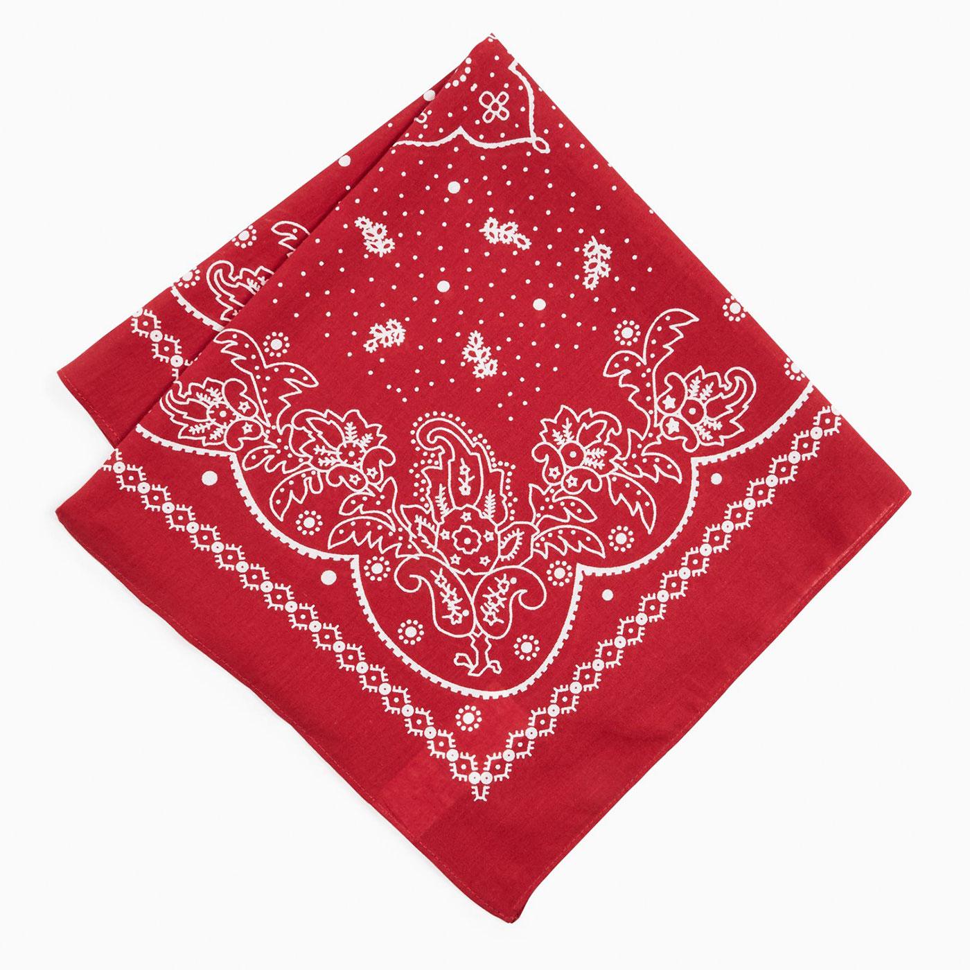 Levi's® Retro Western Paisley Cotton Bandana in Regular Red