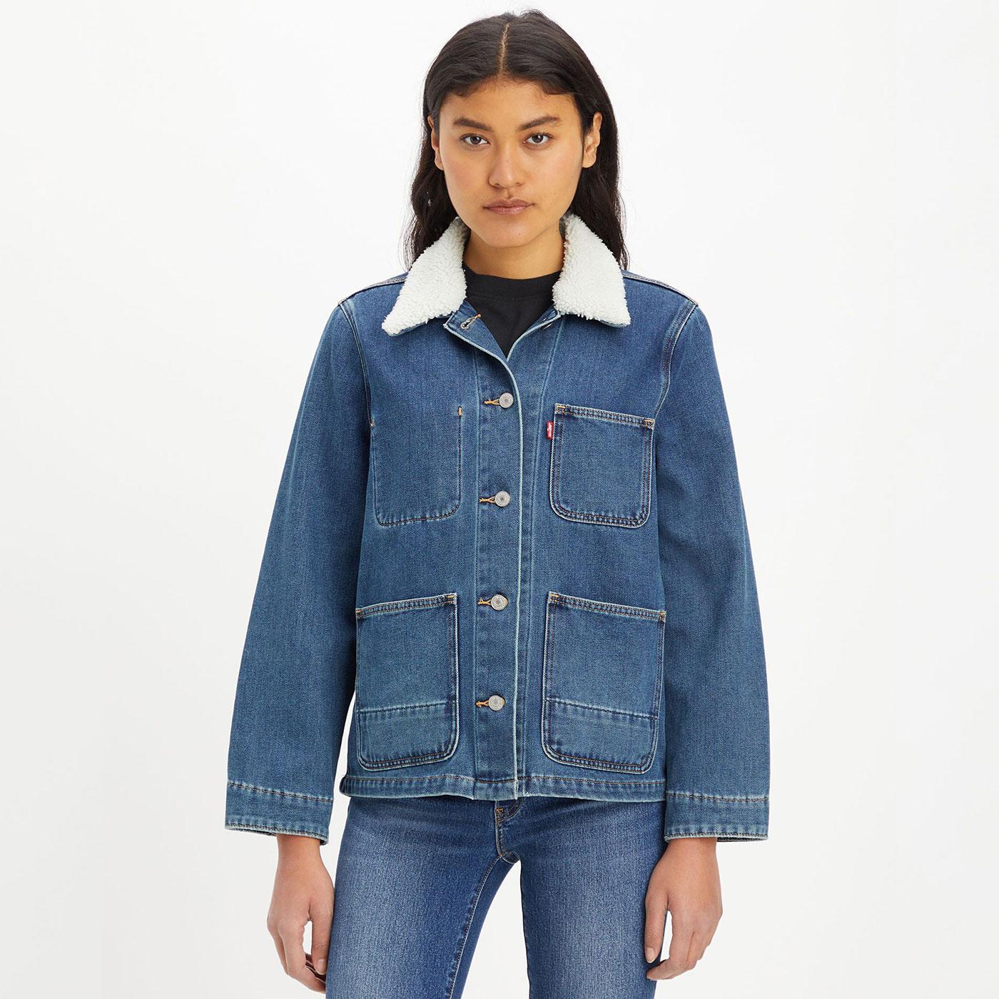 Levi's Women's retro Denim Warm Chore Coat More Time Warm