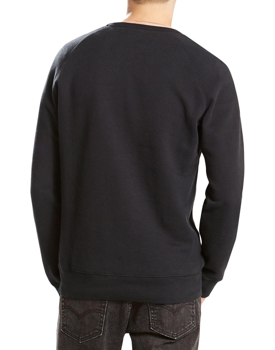 LEVI'S Men's Retro 1970s Original Crew Neck Sweatshirt in Black